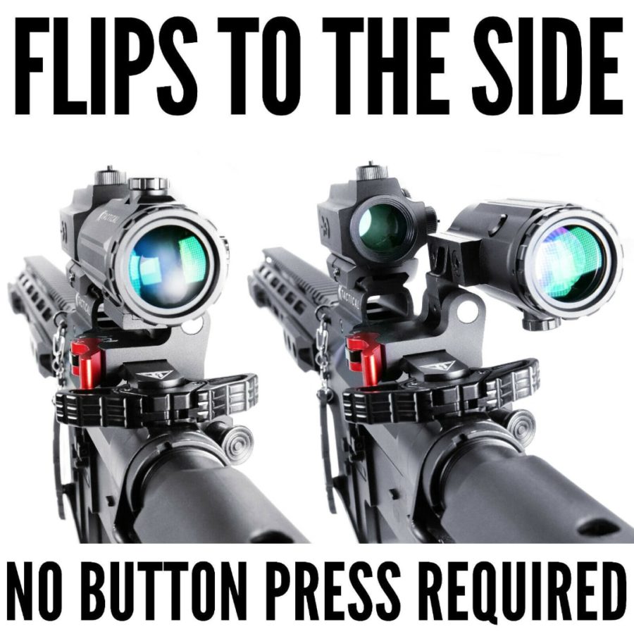 3X Magnifier Flip Optic Quick Release for Red Dot Sights Rifle Rail ...