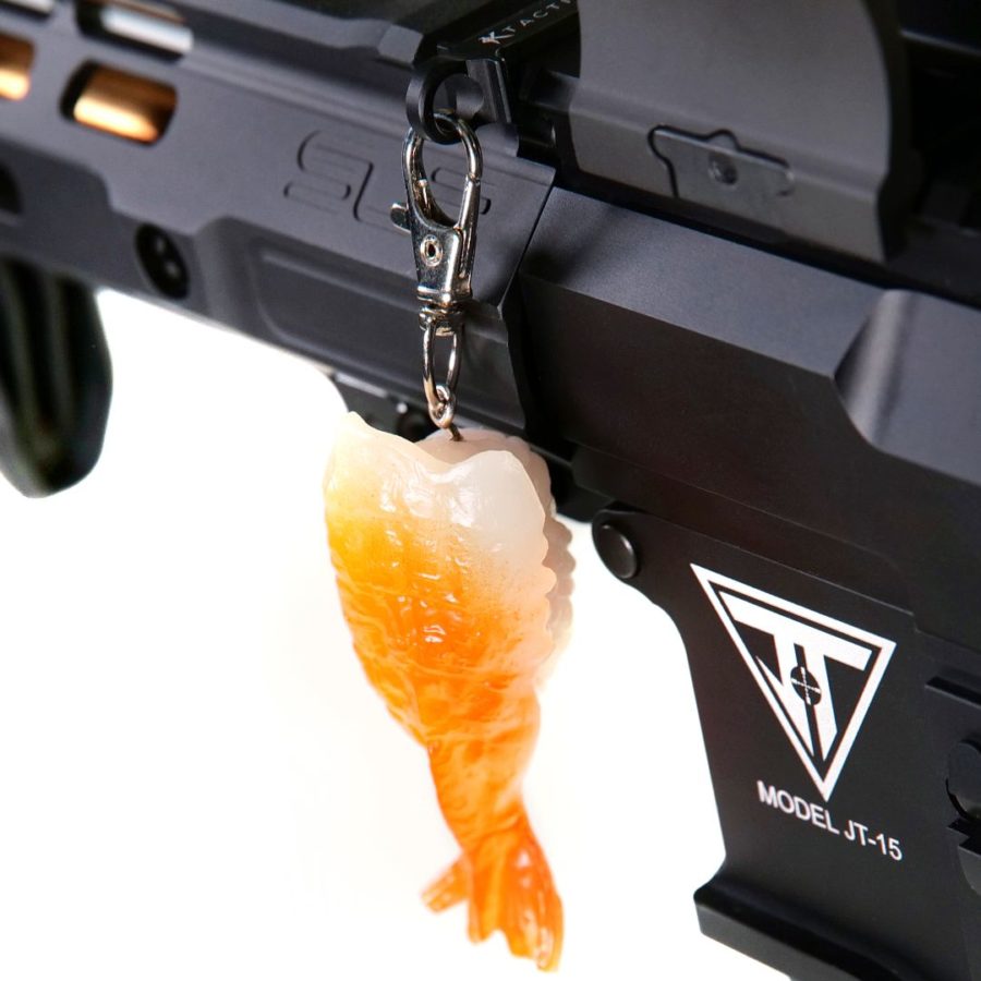 Salmon Sushi Charm Gun PVC Keychain for Airsoft Gear Waifu Weeb (Charm ...