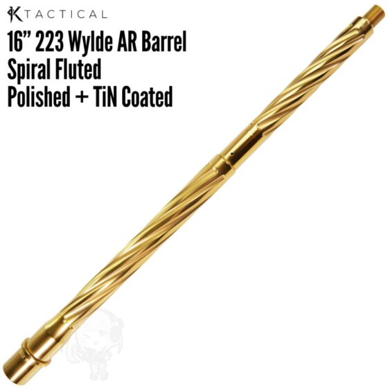 10.3″ 556 AR15 Barrel TiN Coated Spiral Fluted Polished – KTactical ...