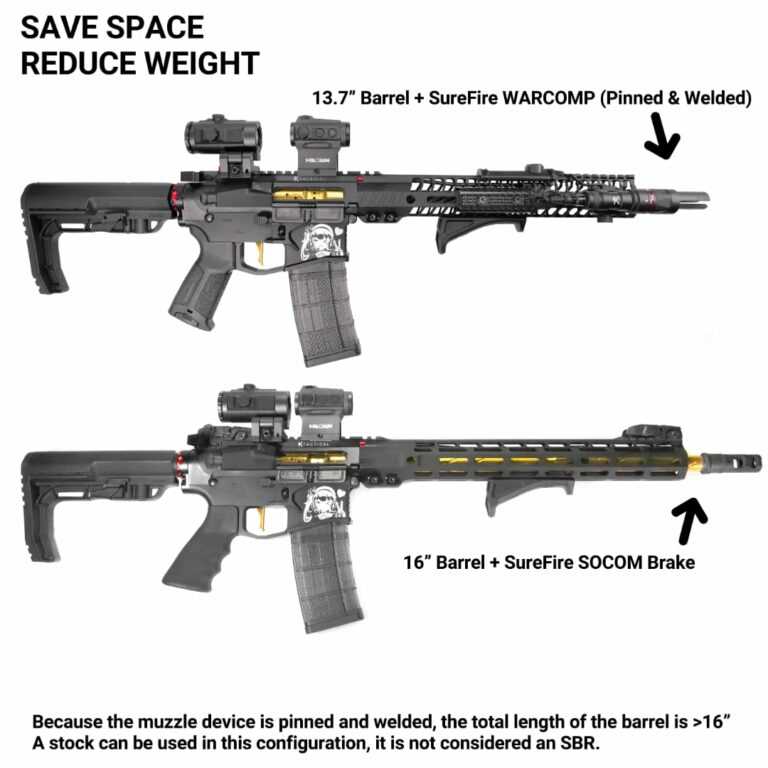 13.7″ Ultra Light Weight AR-15 TiN “Gold” Barrel Spiral Fluted Complete ...