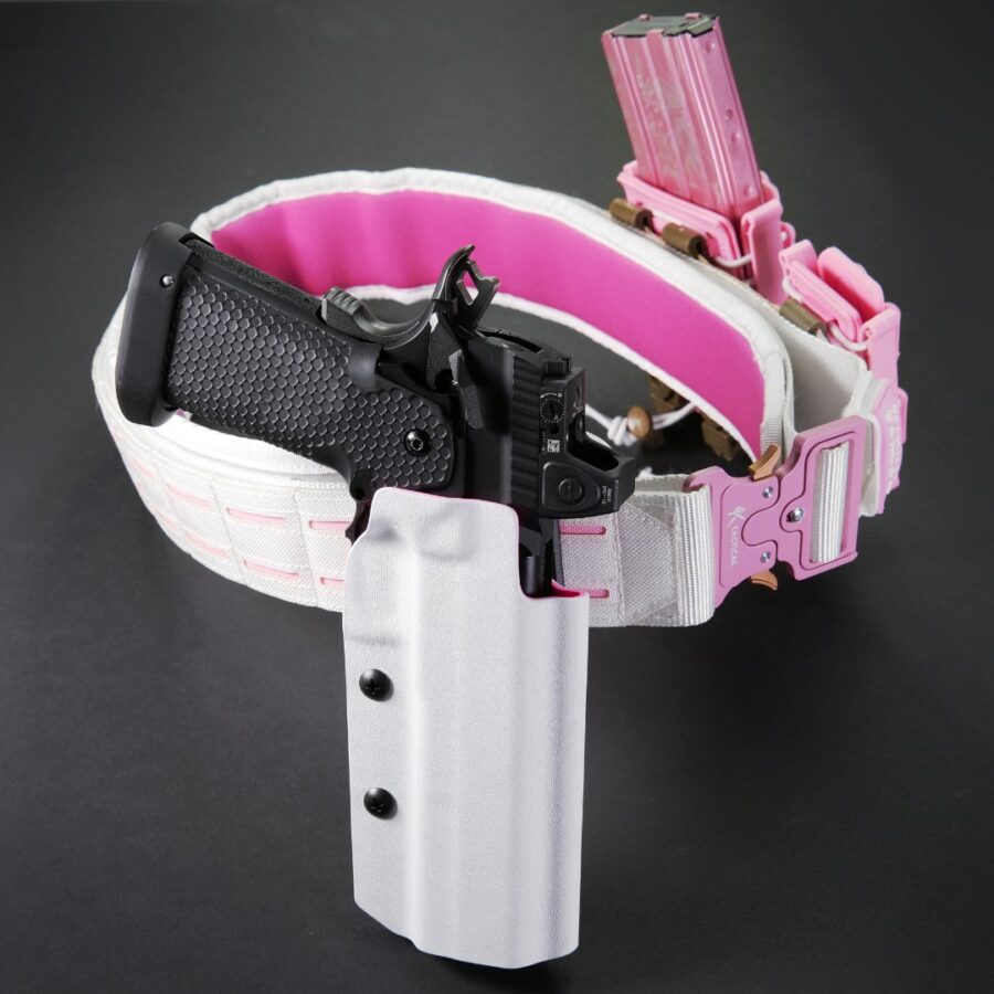 OWB Fits STI 2011 & 1911 Full Rail Pink / White Kydex Open Carry ...