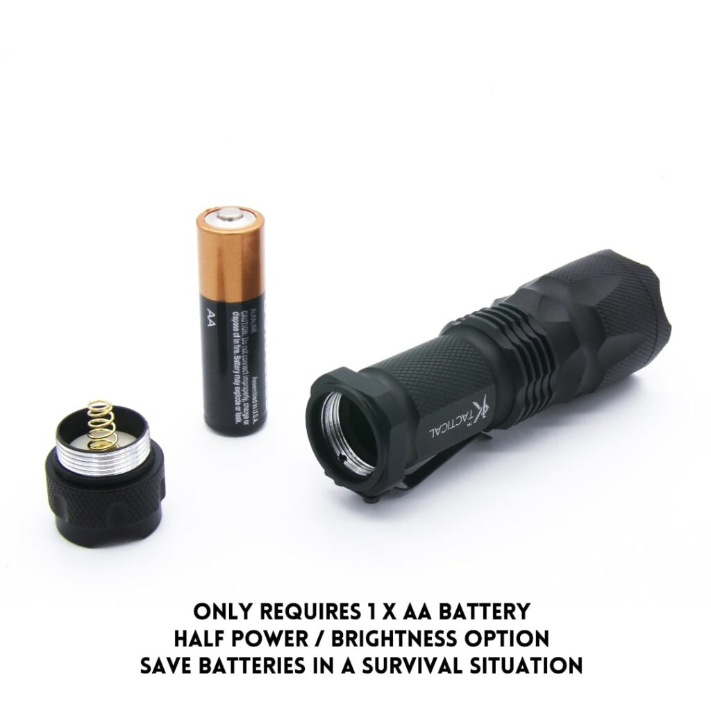 (3 PACK) Tactical LED Flashlight AA Battery Powered Belt Clip Metal ...