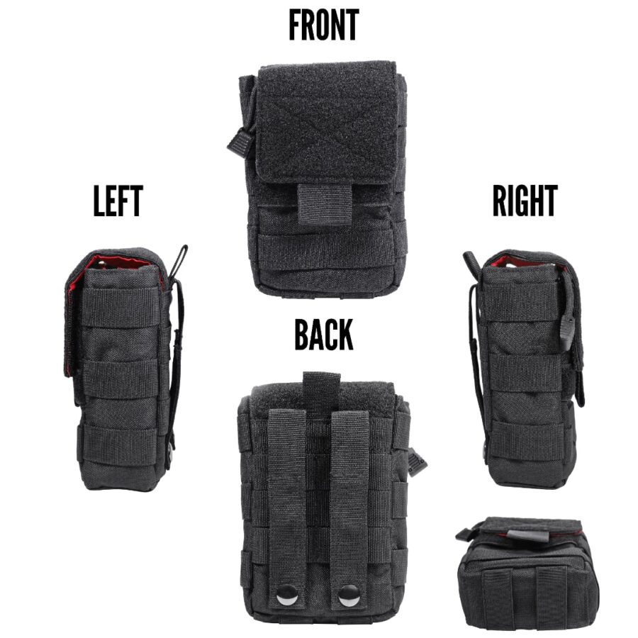 Small Admin Pouch ONE HANDED Molle General Utility Military Black with ...